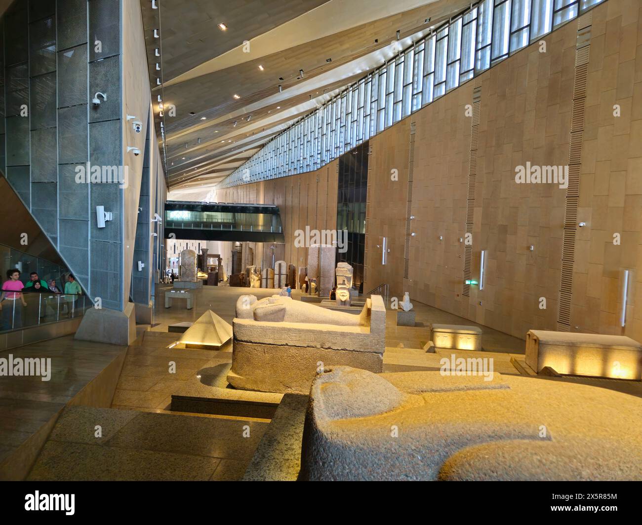 Giza, Egypt, April 13 2024: Pharaonic coffin inside The Grand Egyptian ...