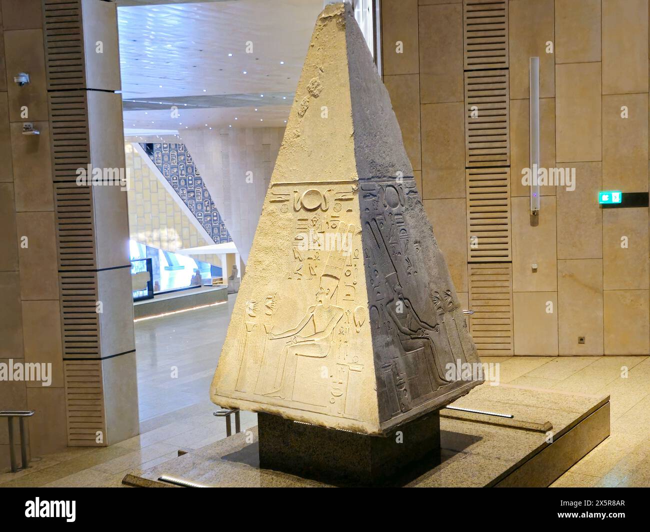 Giza, Egypt, April 13 2024: Pyramidal shape from The Grand Egyptian ...