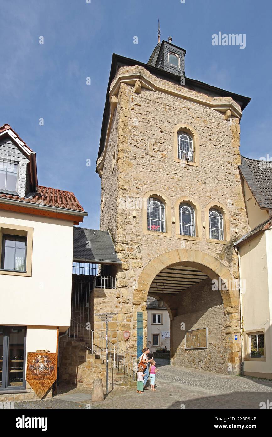 Historic lower gate built in 1315, town gate, town tower ...