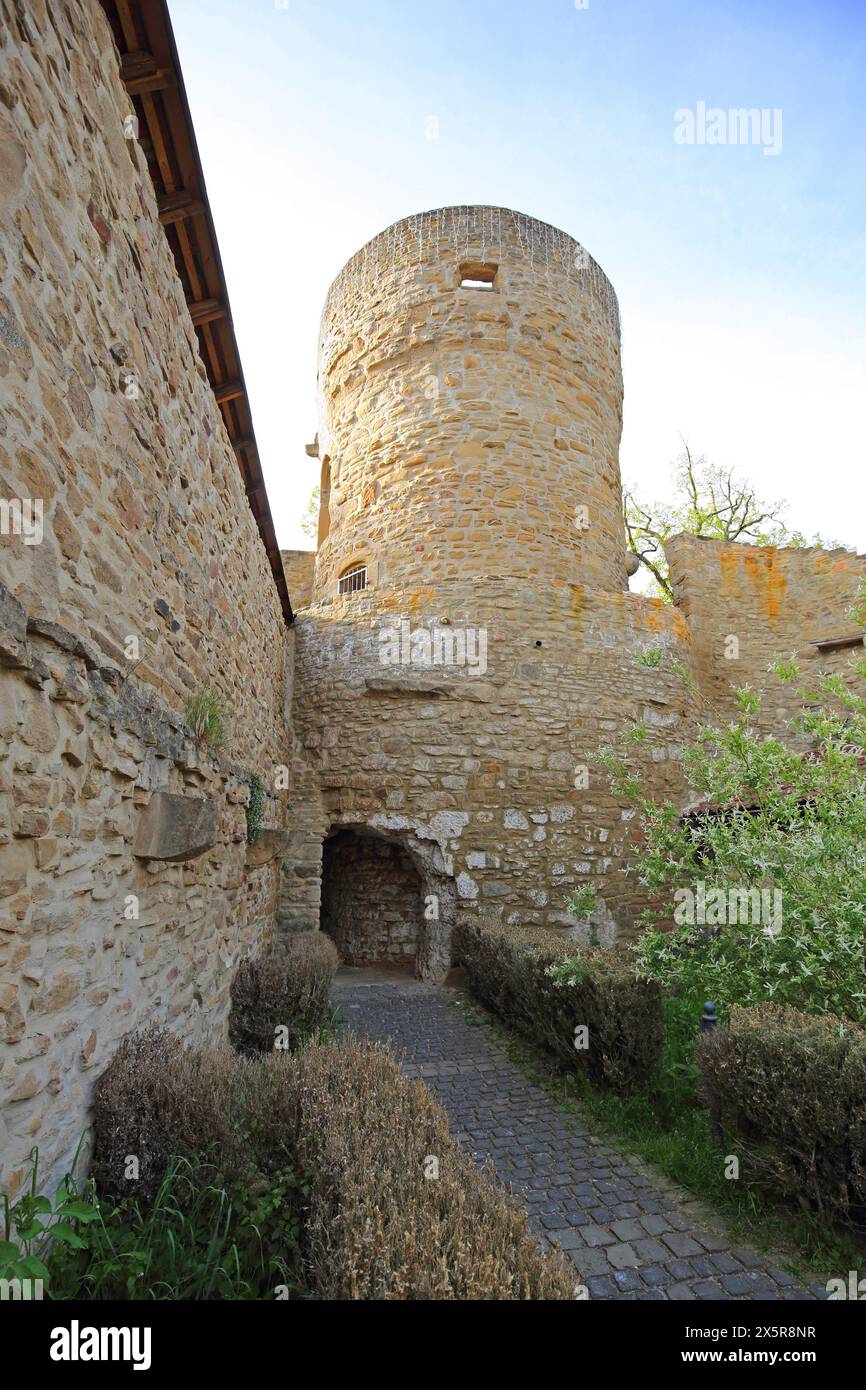 Town tower and historic town wall, Meisenheim, Rhineland-Palatinate ...