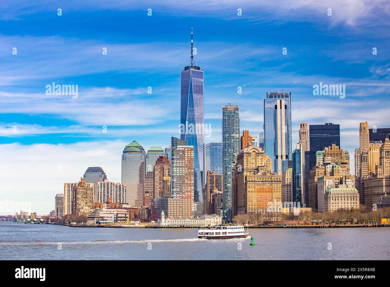 Excursion boat Statue Citycruises off the southern tip of Manhattan ...