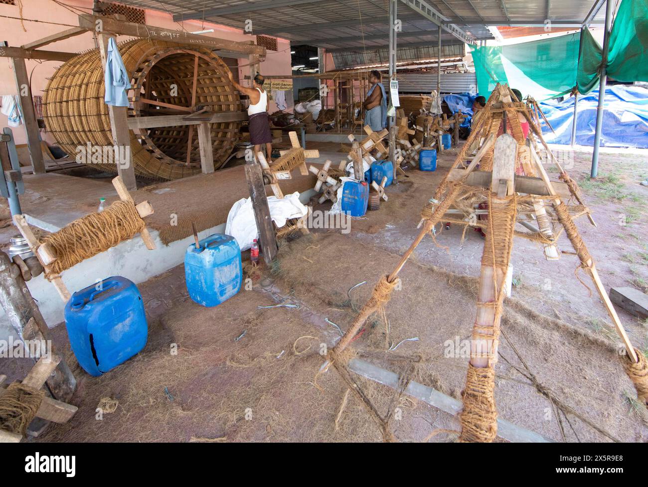 Spinning mill of the Labourers Coir Mats and Mattings Cooperation, coir ...