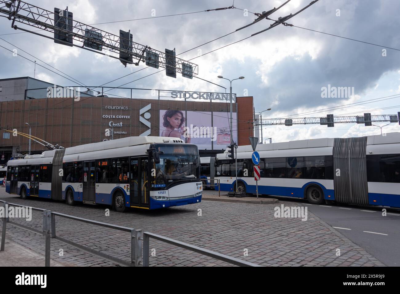 Buses stop at Riga Central Station, Riga, Latvia Stock Photo - Alamy