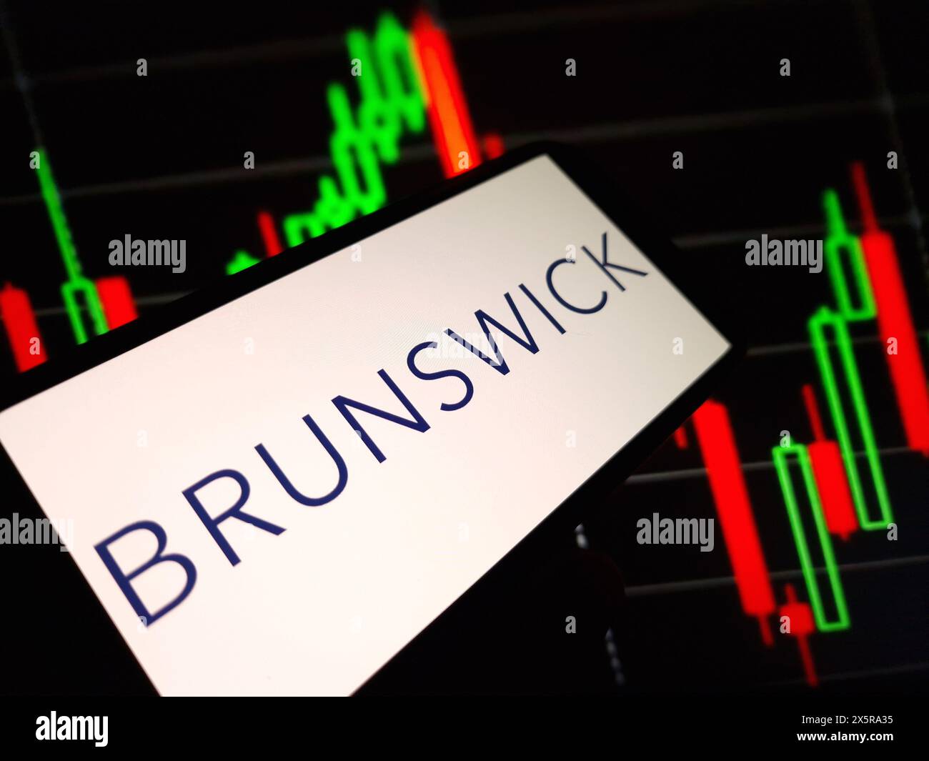 Konskie, Poland - May 10, 2024: Brunswick Corporation logo displayed on ...