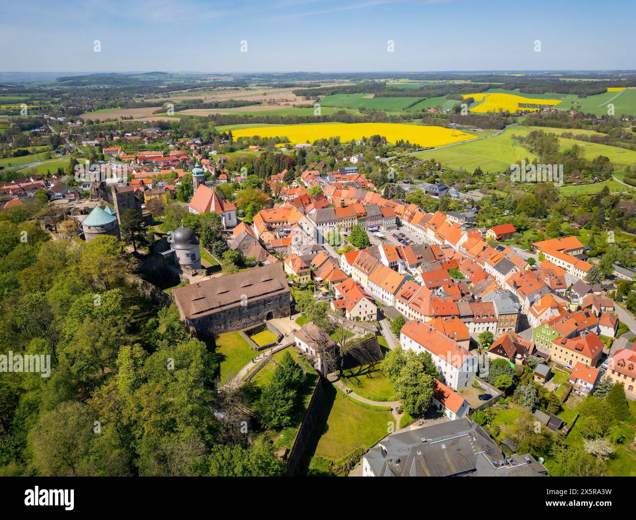 The ruins of Stolpen Castle, situated on a basalt rock. The castle is ...