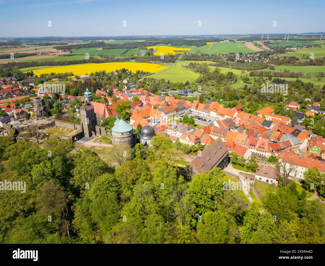 The ruins of Stolpen Castle, situated on a basalt rock. The castle is ...