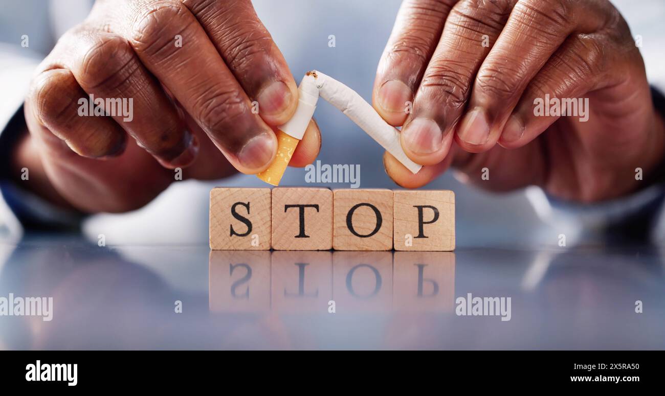 Quit Smoking Tobacco Cigarettes. Stop Bad Nicotine Habit Stock Photo ...