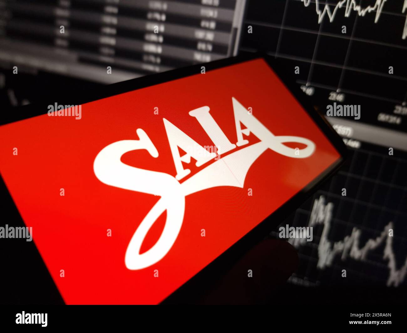 Konskie, Poland - May 10, 2024: Saia company logo displayed on mobile ...