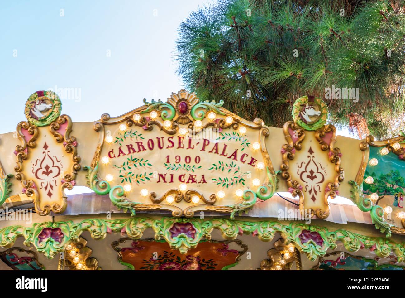 An old fashioned carousel in Nice, France Stock Photo - Alamy