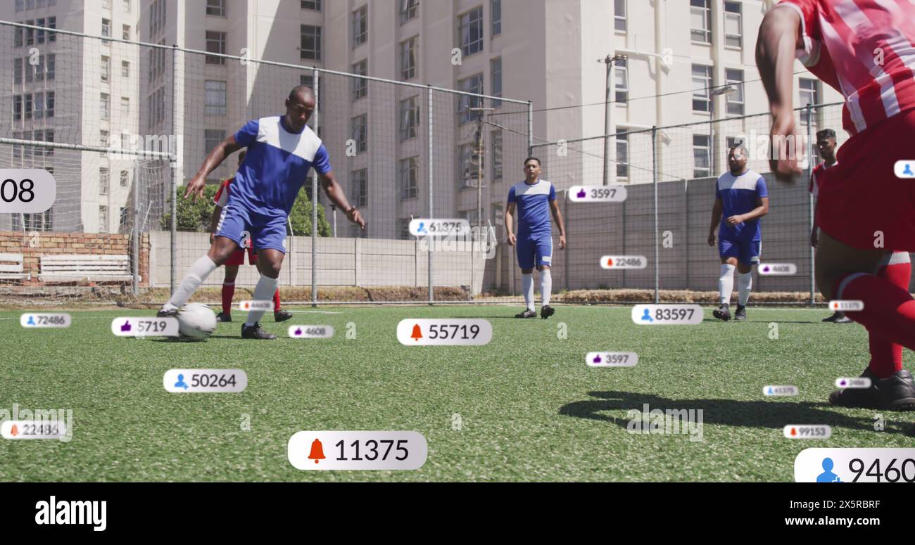 Image of gold confetti falling over sports stadium Stock Photo - Alamy