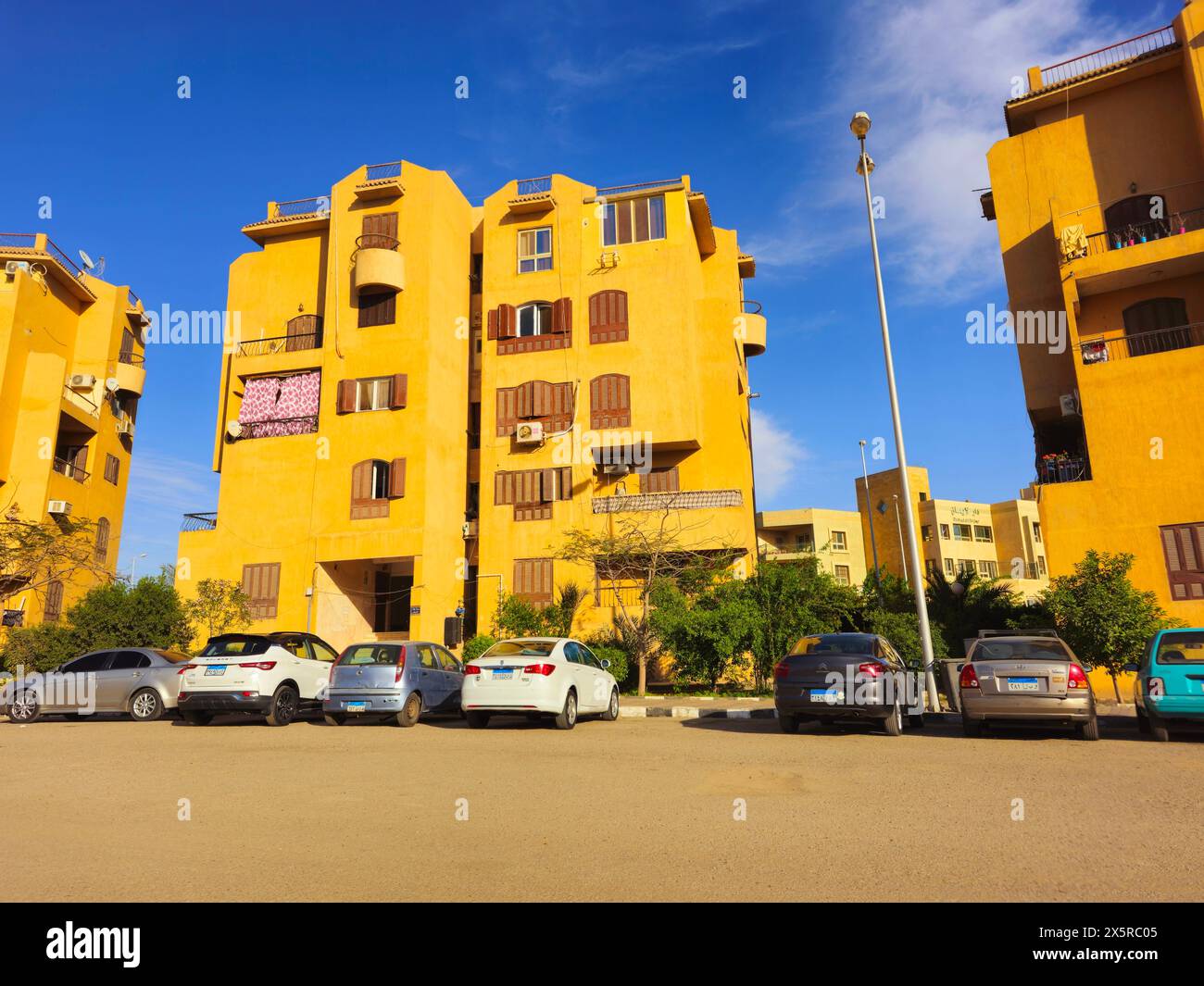 Cairo, Egypt, April 16 2024: A residential building at the daytime ...