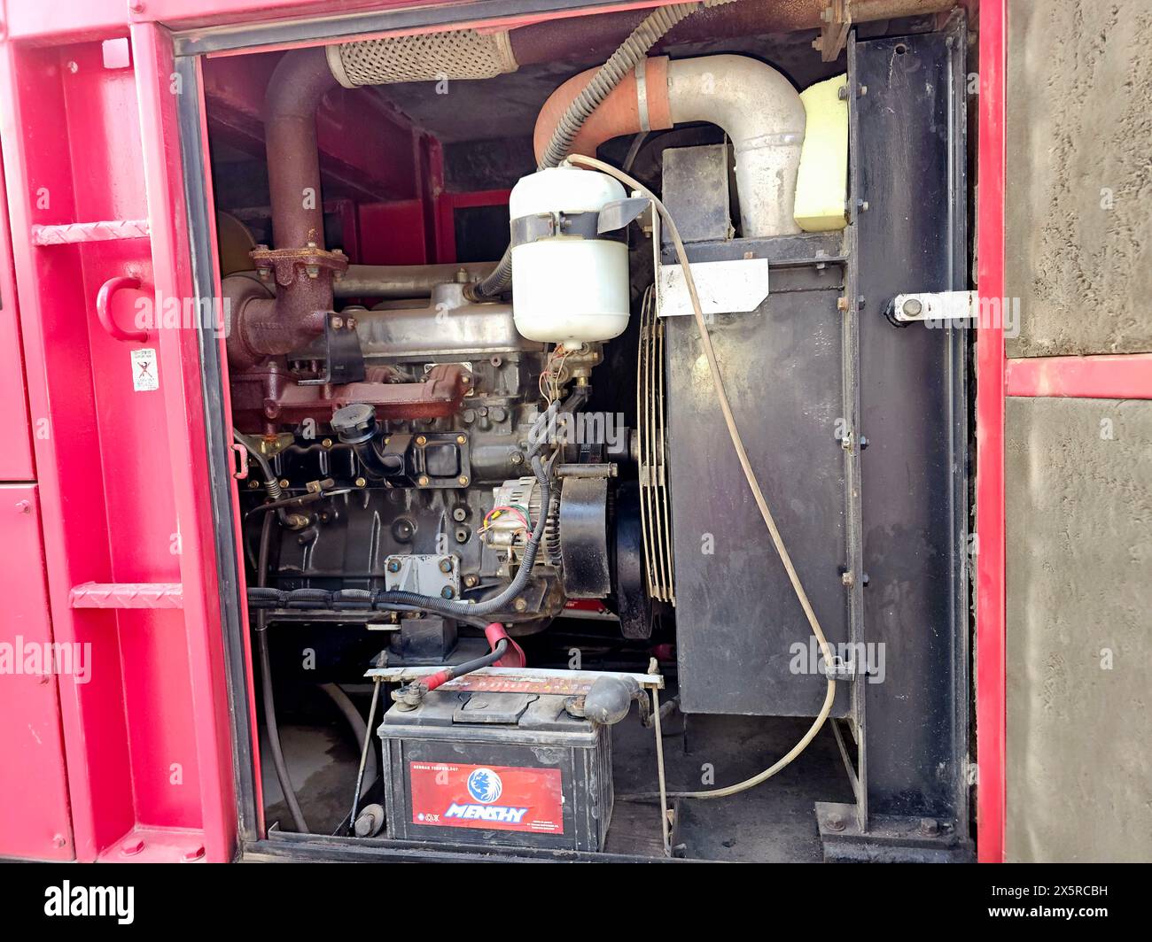 Cairo, Egypt, April 24 2024: Mobile electric generator, a device that ...