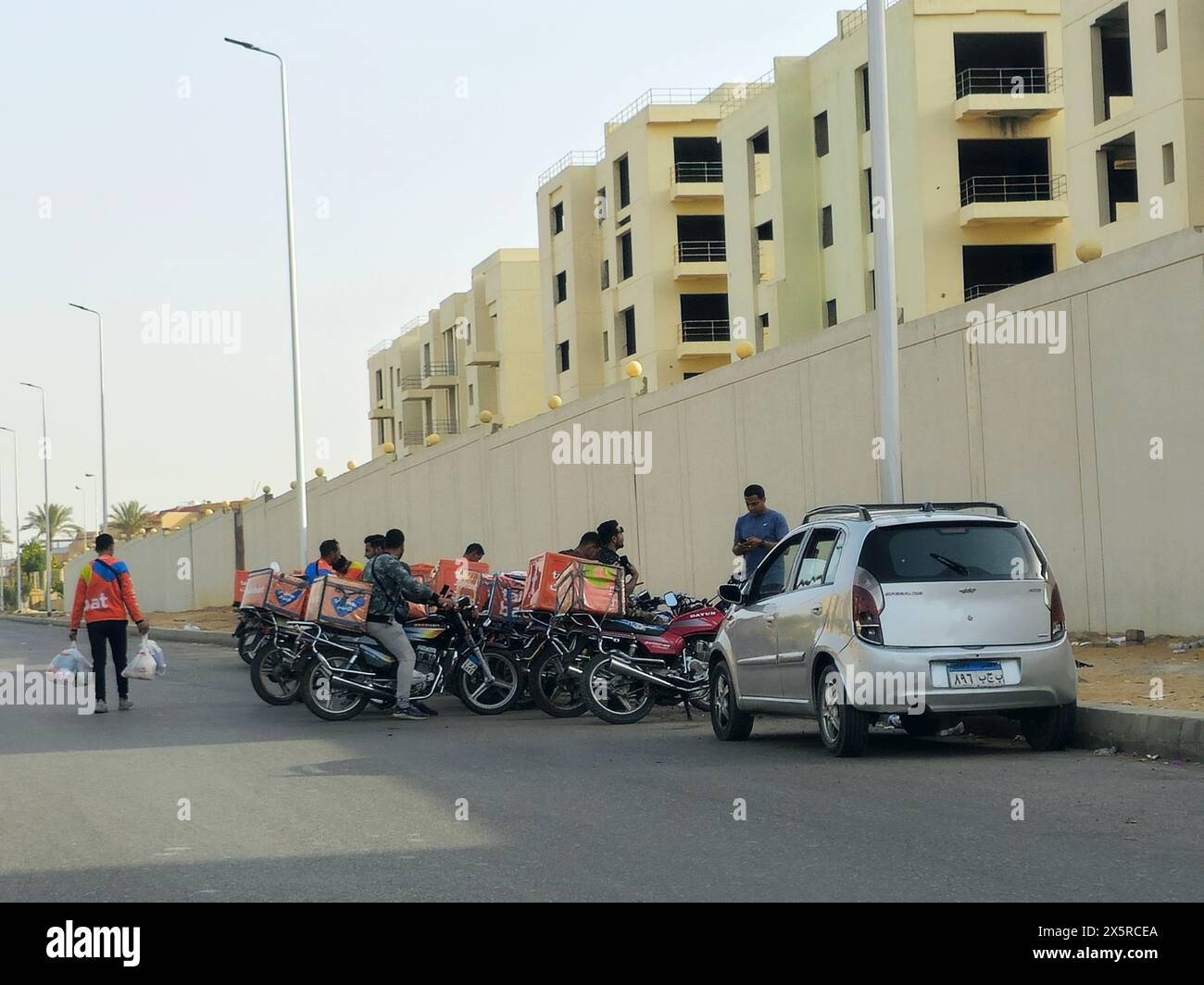 Cairo, Egypt, April 26 2024: Talabat motorcycles delivery service of ...