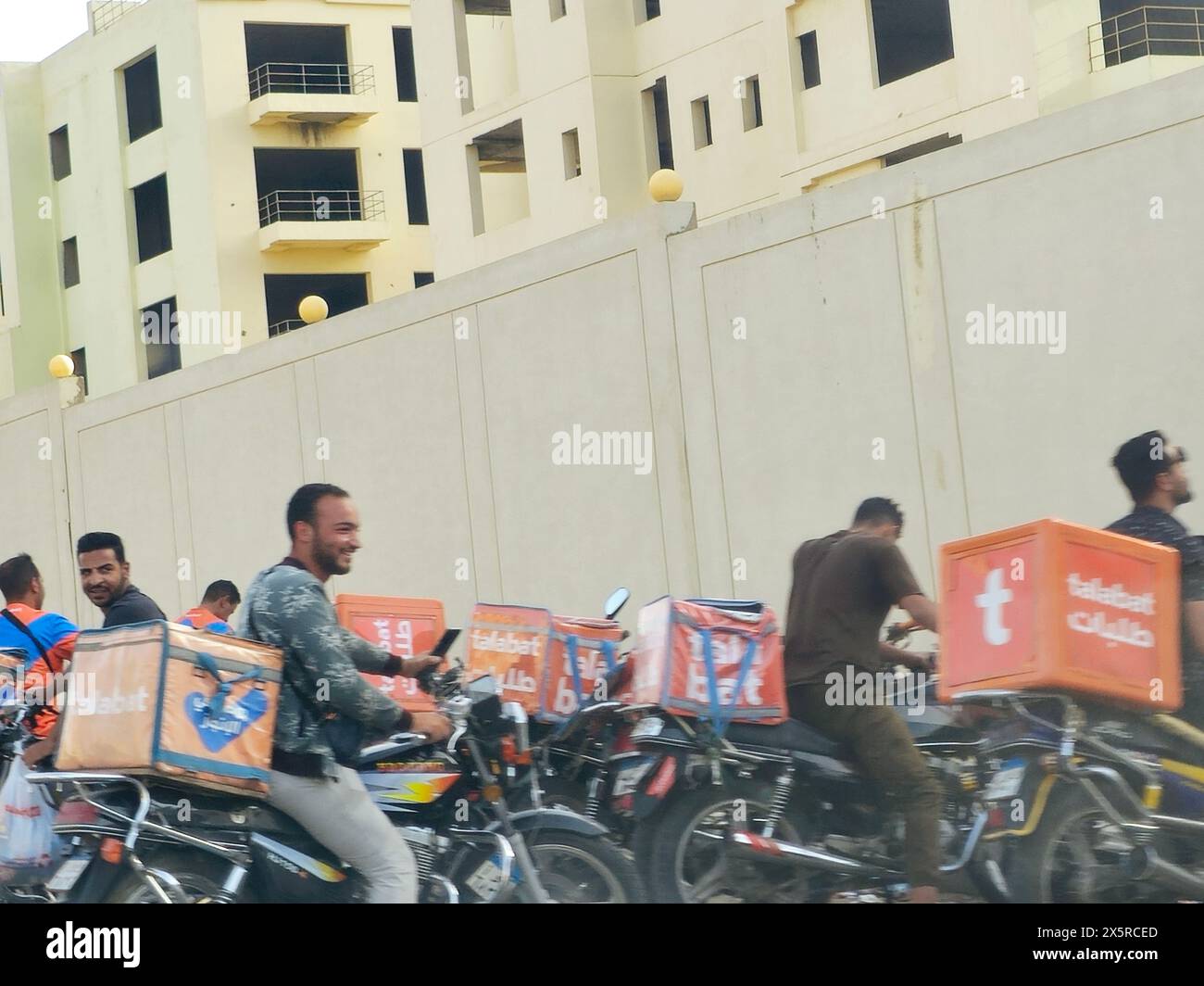 Cairo, Egypt, April 26 2024: Talabat motorcycles delivery service of ...