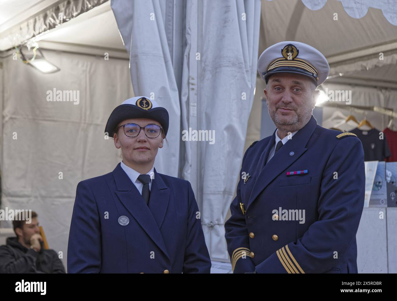 Sete, France. 28th March, 2024. A Lieutenant Commander & a Officer ...