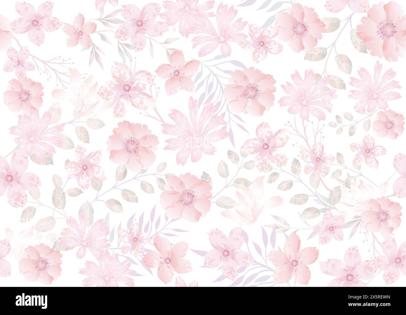 Horizontally And Vertically Repeatable Vector Watercolor Seamless ...