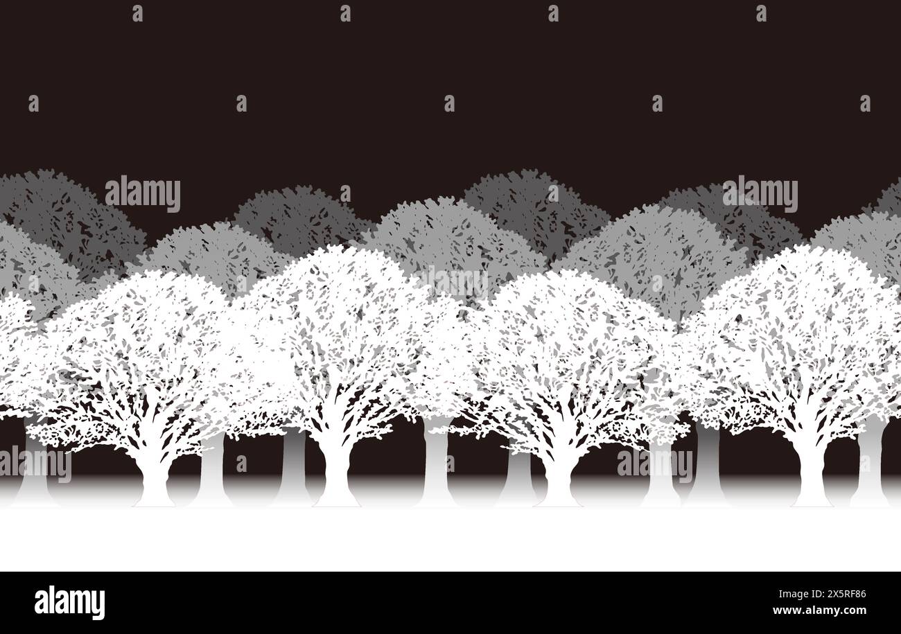 Snow forest engraving Stock Vector Images - Alamy