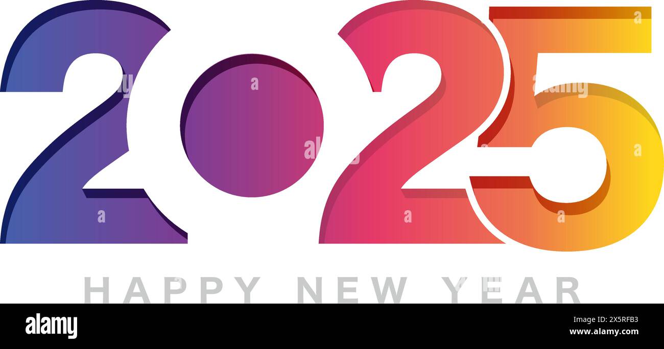 The Year 2025 New Year’s Greeting Symbol Logo. Vector Illustration ...