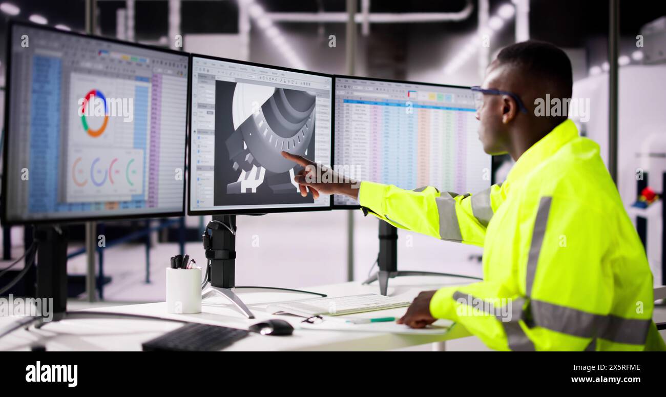 3D Software Engineer Developing Engineering Design Models Stock Photo ...