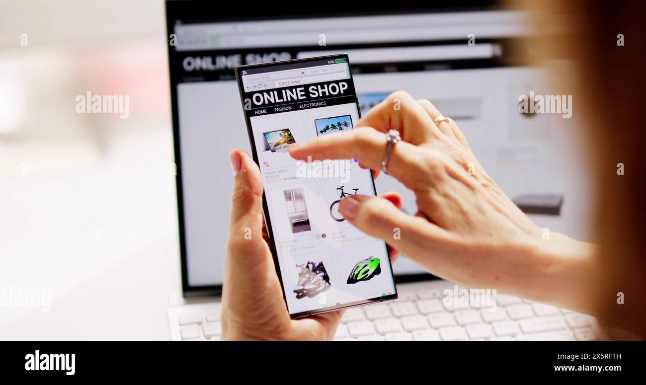 Online Ecommerce Website Store Shopping On Laptop Stock Photo - Alamy
