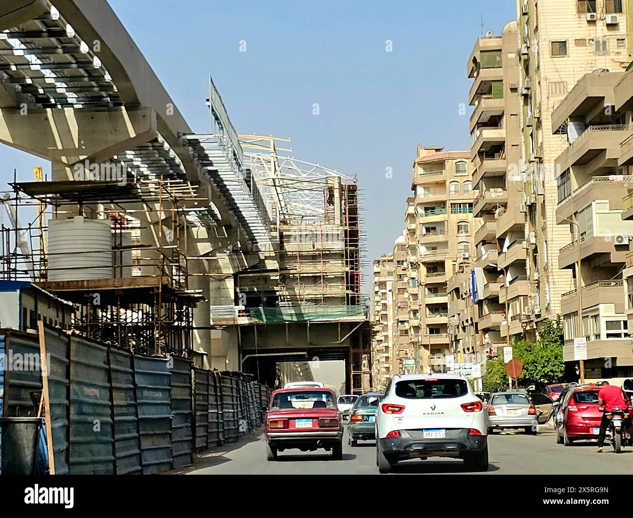 Cairo, Egypt, April 24 2024: A monorail station site that is under ...