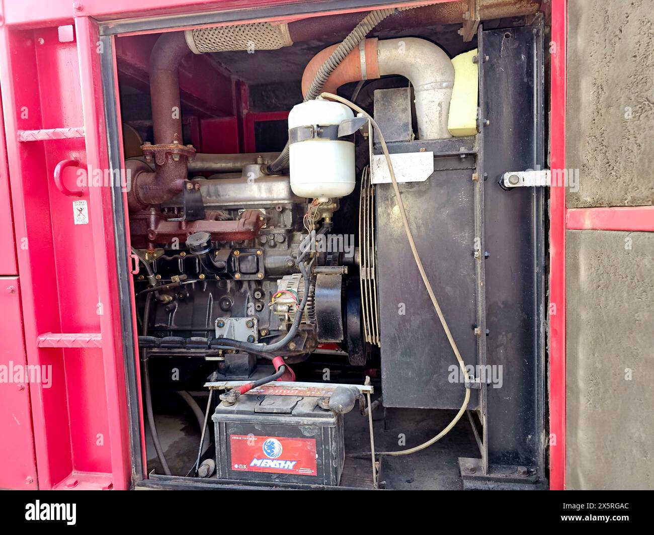 Cairo, Egypt, April 24 2024: Mobile electric generator, a device that ...
