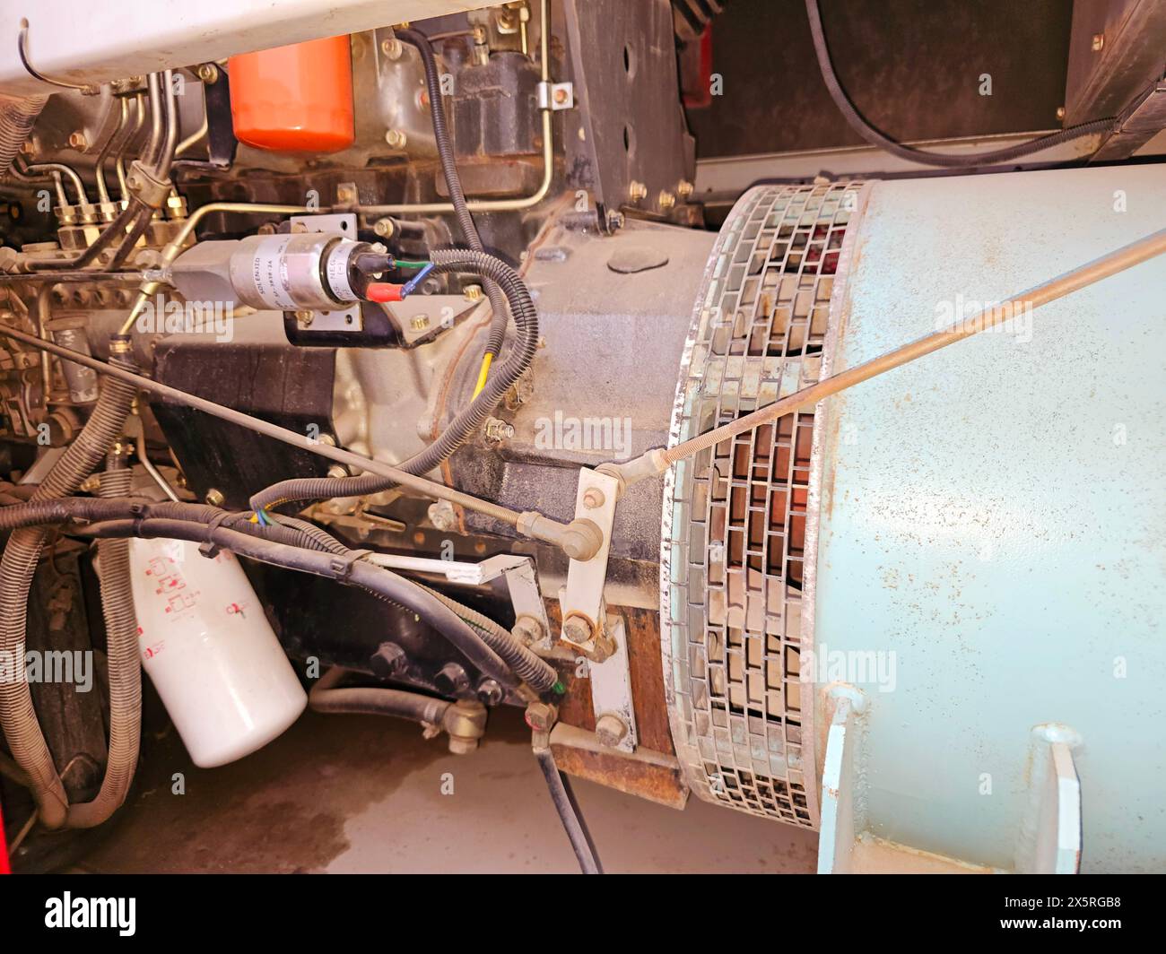 Cairo, Egypt, April 24 2024: Mobile electric generator, a device that ...