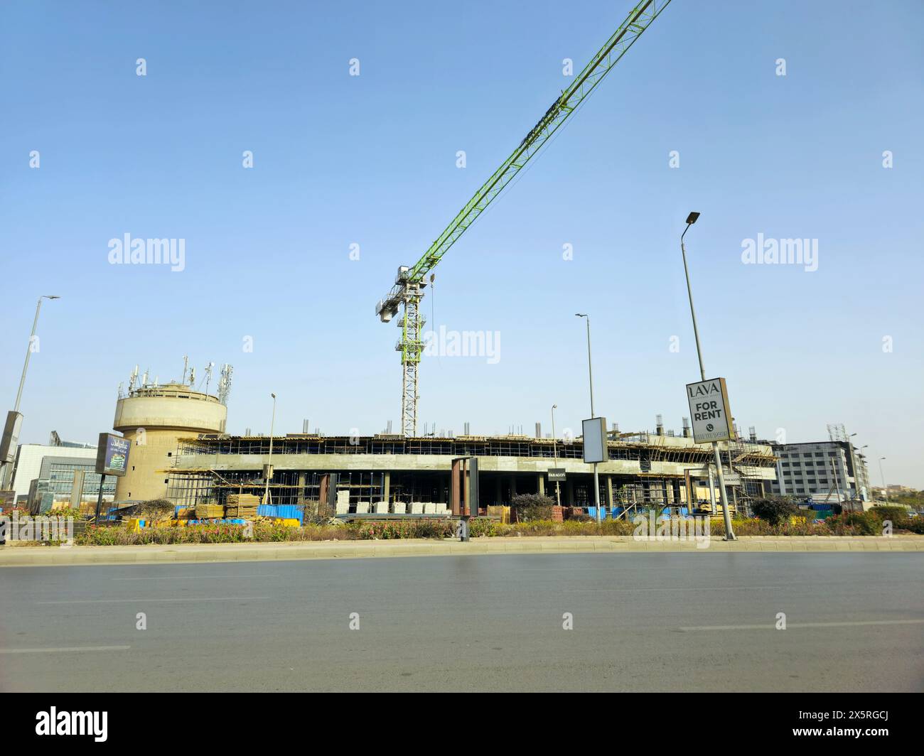 Cairo, Egypt, April 26 2024: A construction site of a new industrial ...