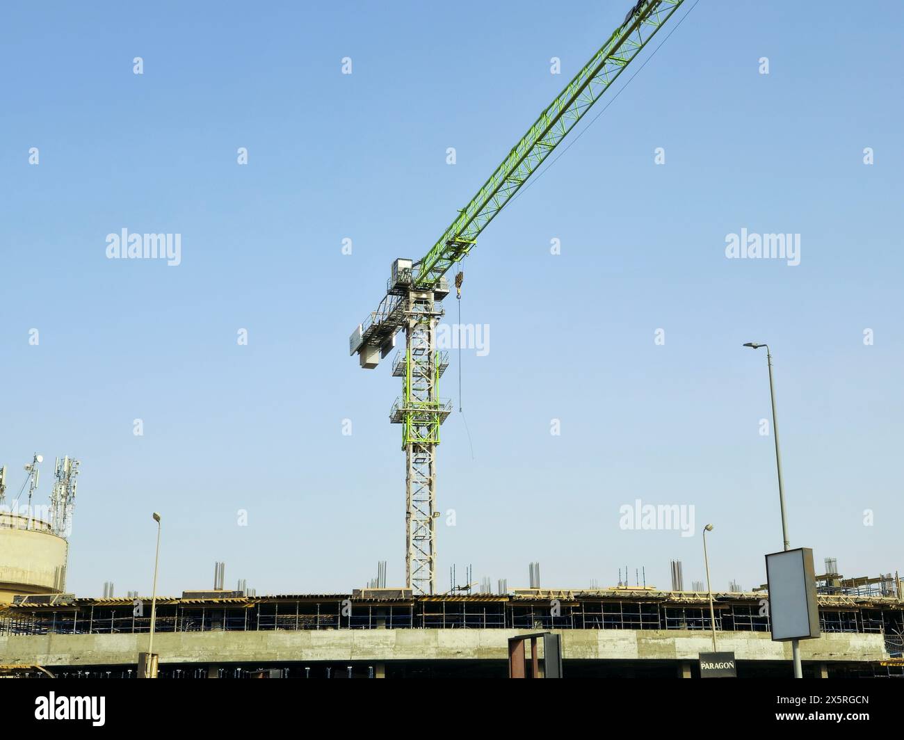 Cairo, Egypt, April 26 2024: A construction site of a new industrial ...