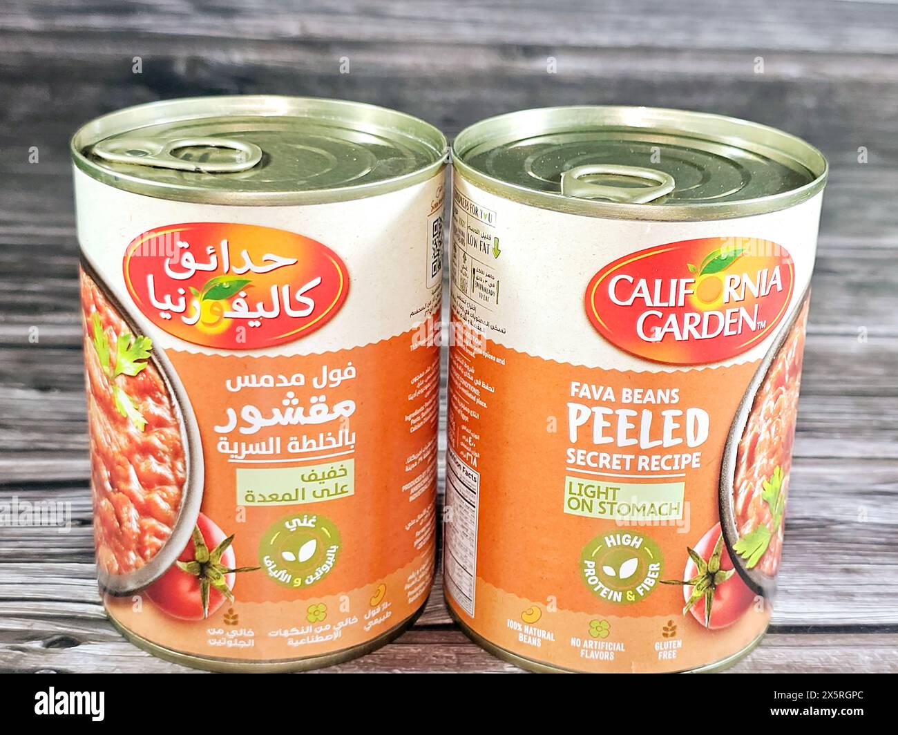 Cairo, Egypt, April 27 2024: Canned California Garden premium peeled ...