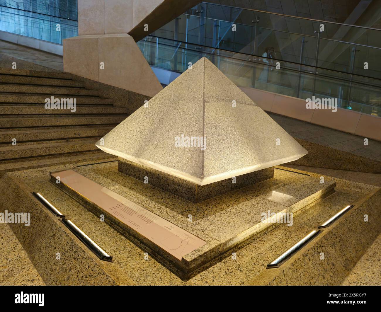 Giza, Egypt, April 13 2024: Pyramidal shape from The Grand Egyptian ...