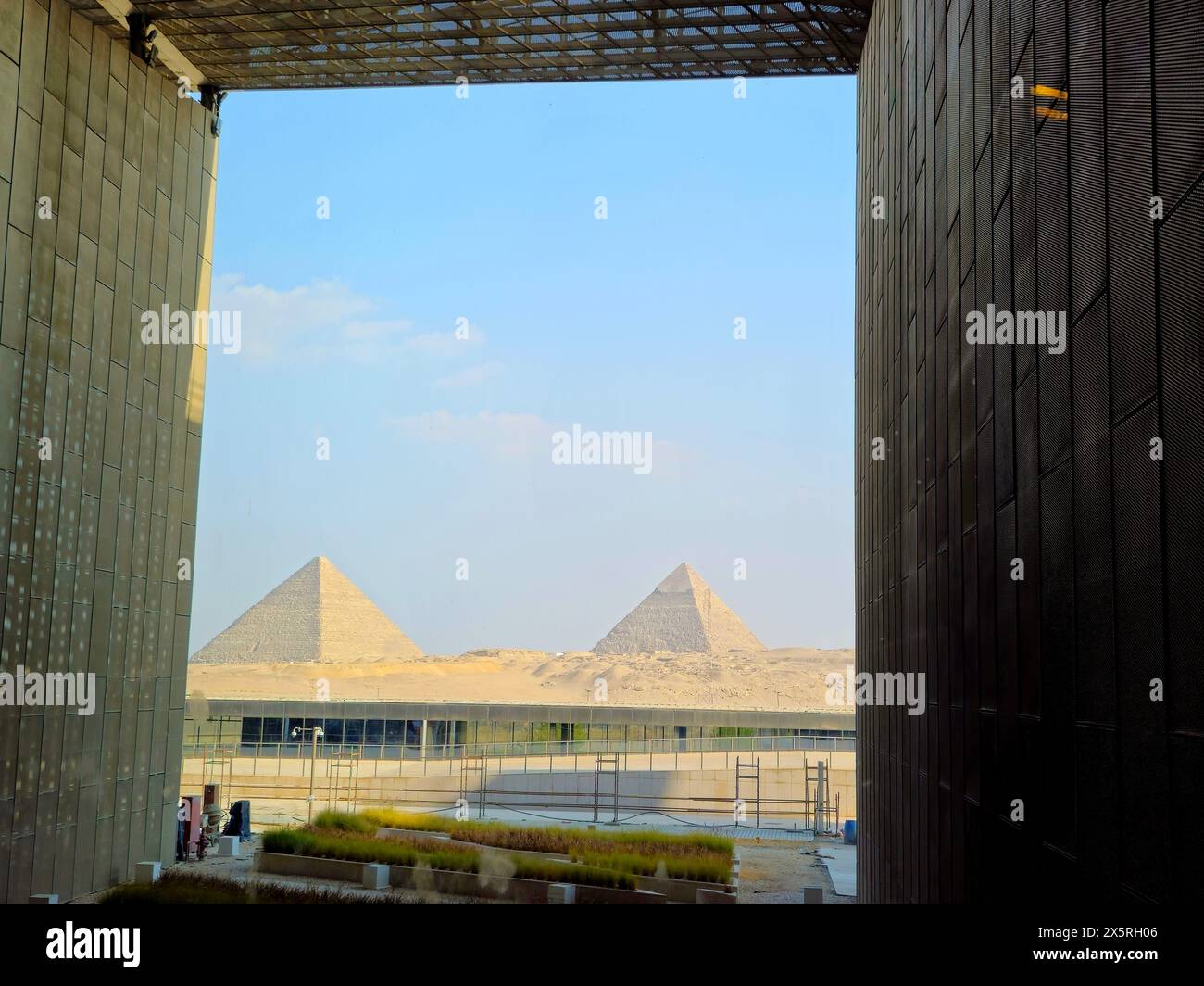 Giza, Egypt, April 13 2024: Giza pyramids view from The Grand Egyptian ...