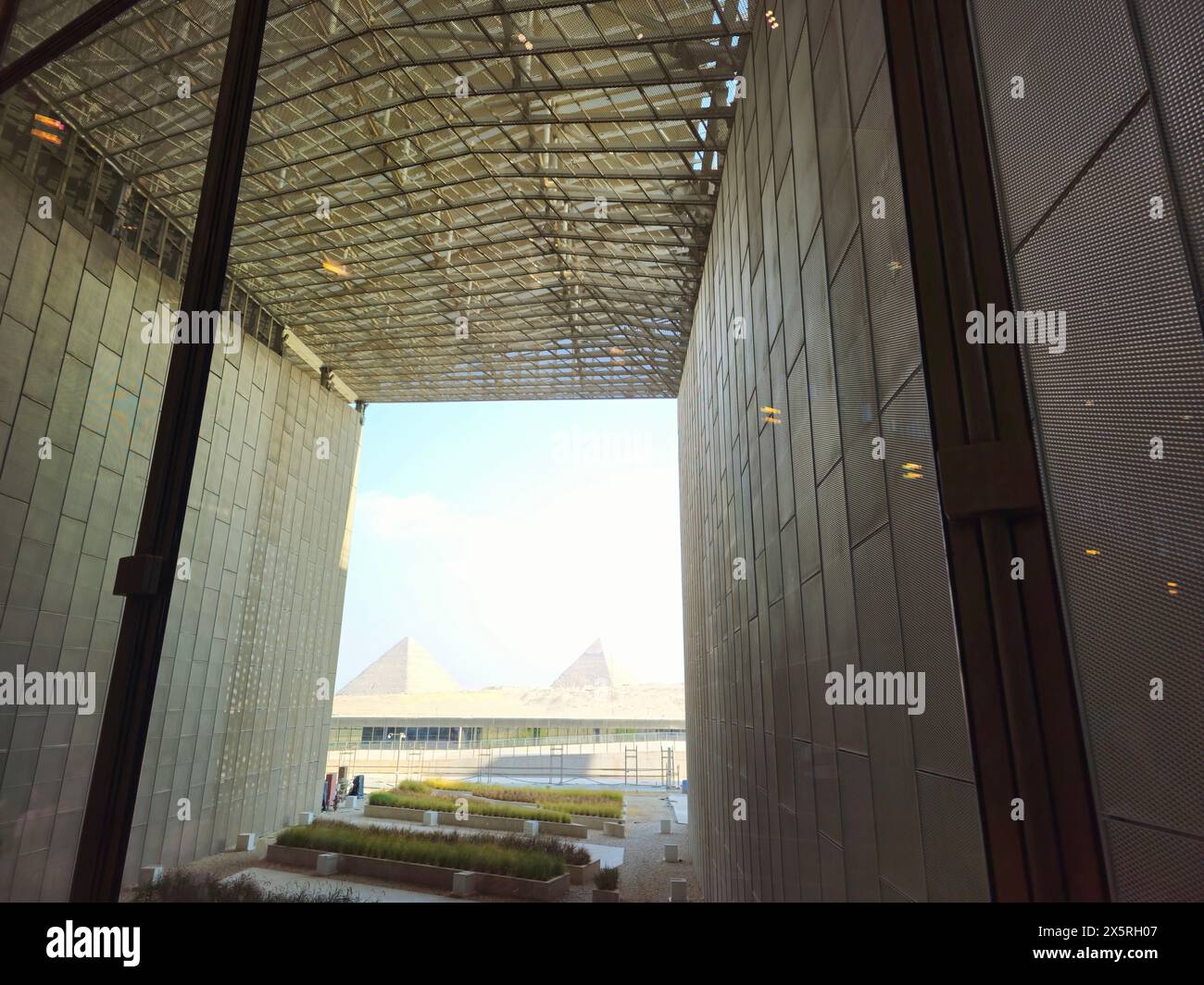 Giza, Egypt, April 13 2024: Giza pyramids view from The Grand Egyptian ...