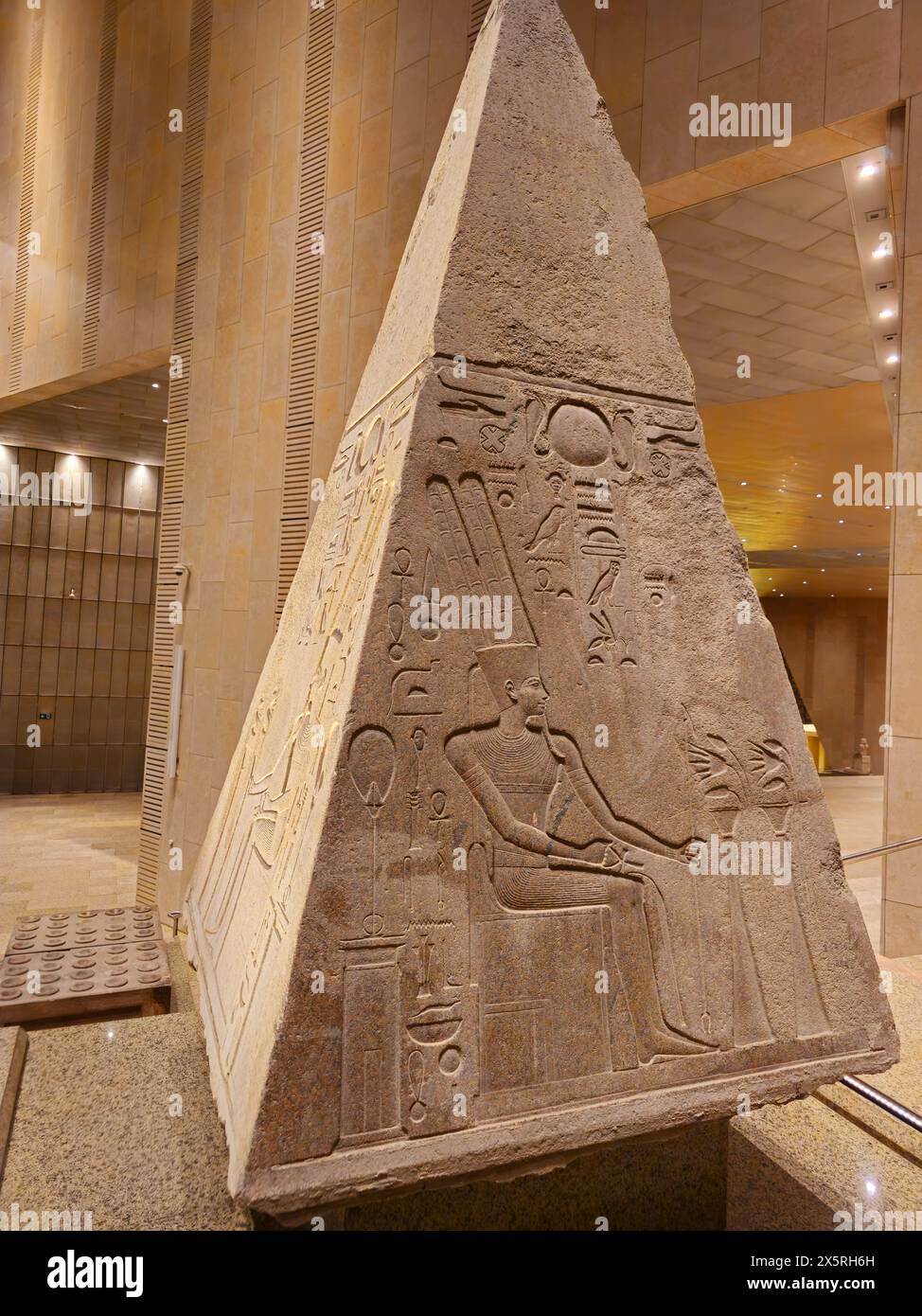 Giza, Egypt, April 13 2024: Pyramidal shape from The Grand Egyptian ...