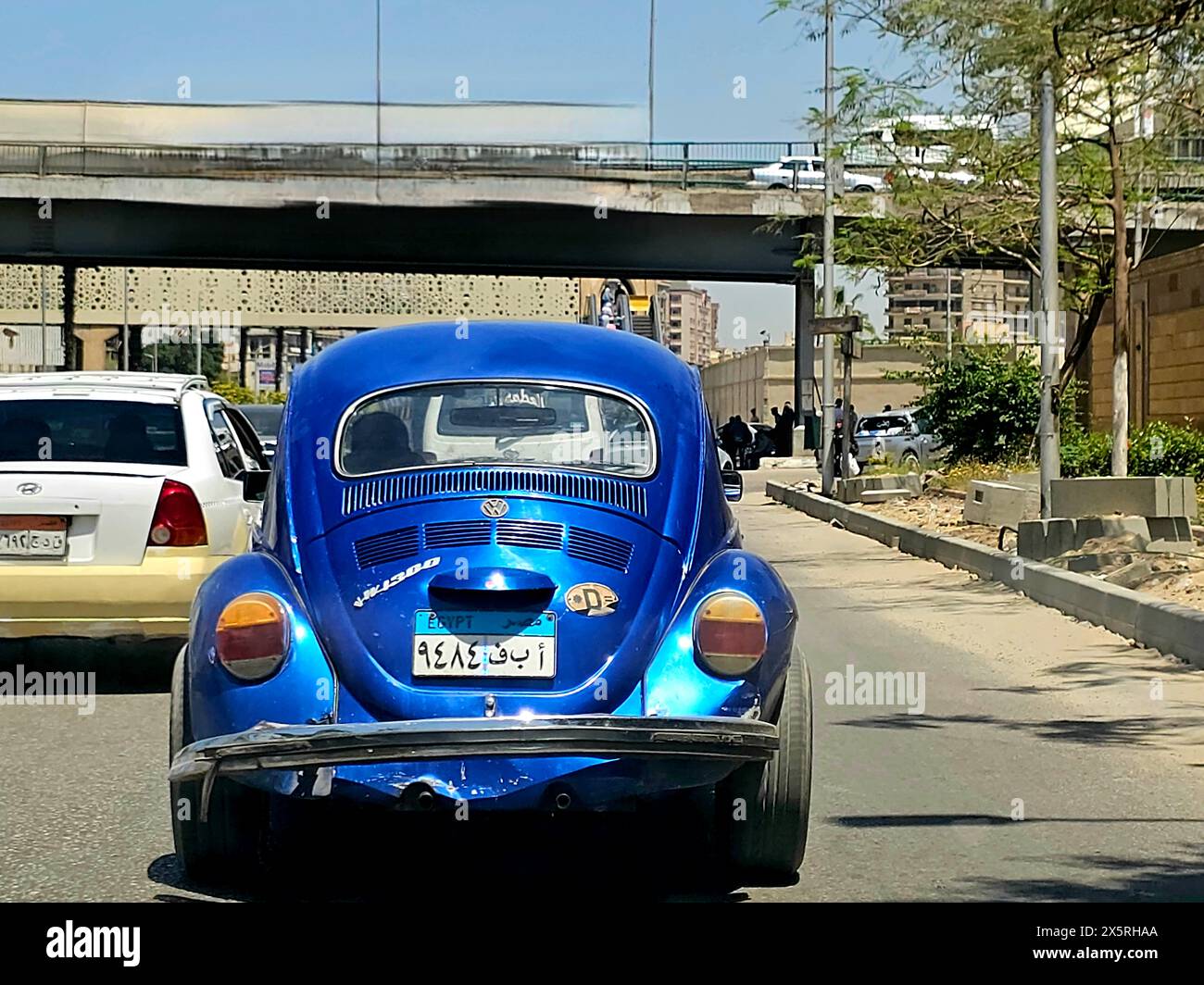 Cairo, Egypt, April 21 2024: The Volkswagen Beetle old vintage retro ...
