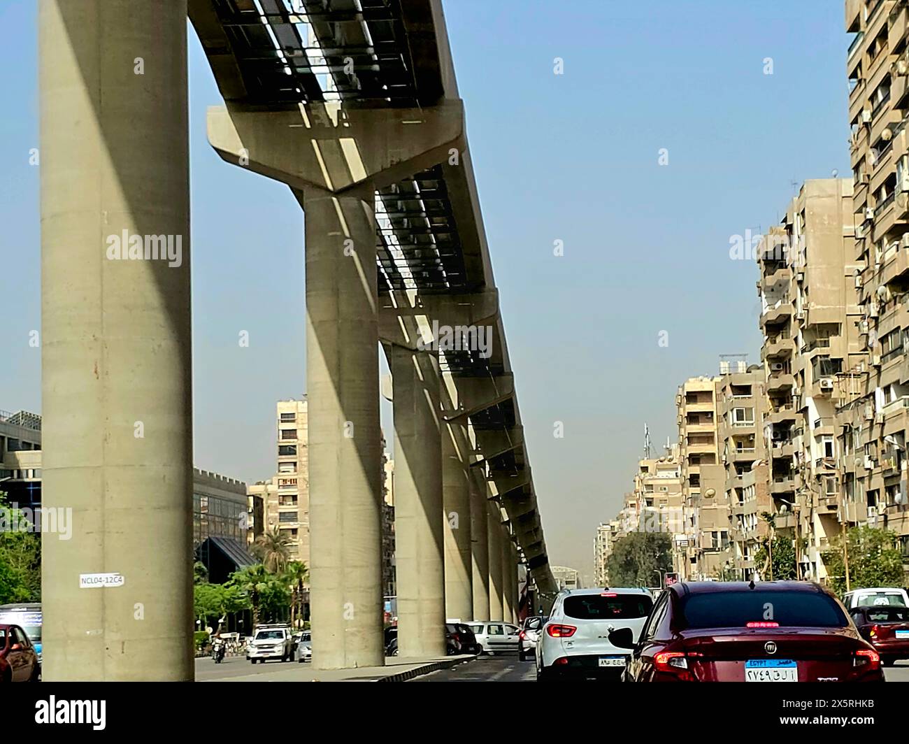 Cairo, Egypt, April 24 2024: monorail project site that is under ...