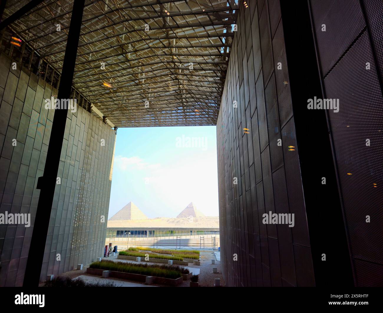 Giza, Egypt, April 13 2024: Giza pyramids view from The Grand Egyptian ...