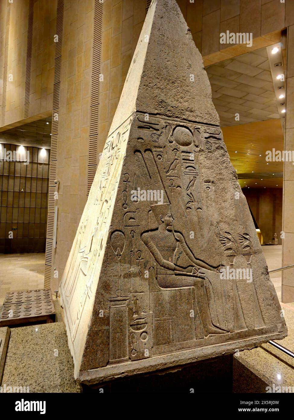 Giza, Egypt, April 13 2024: Pyramidal shape from The Grand Egyptian ...