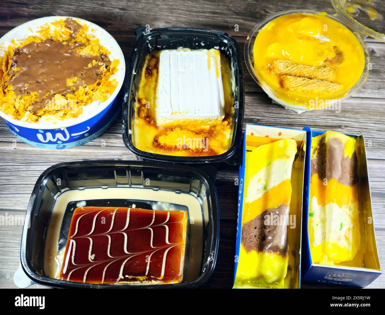 Cairo, Egypt, April 16 2024: Assorted desserts and Ice-cream from B ...