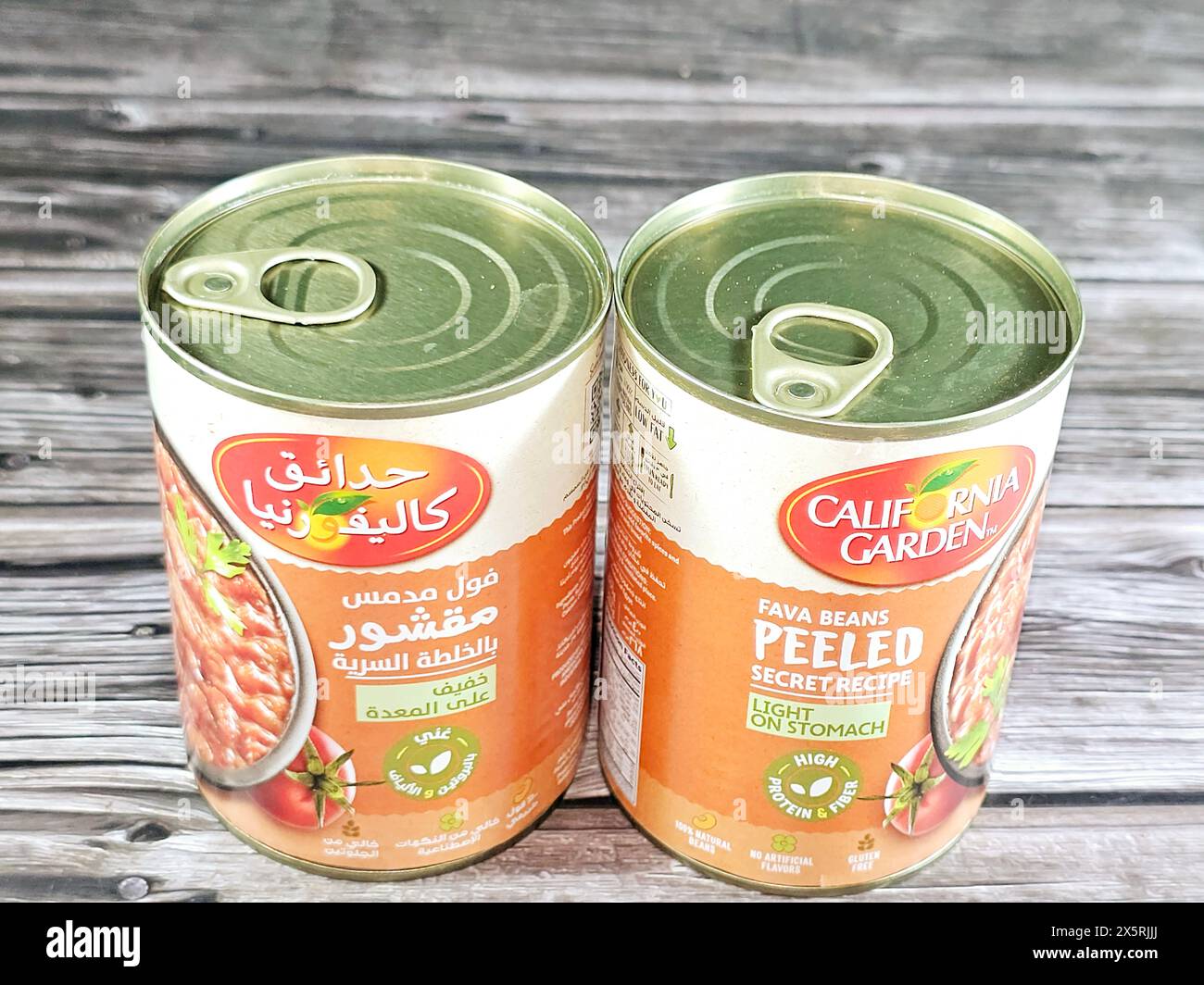 Cairo, Egypt, April 27 2024: Canned California Garden premium peeled ...