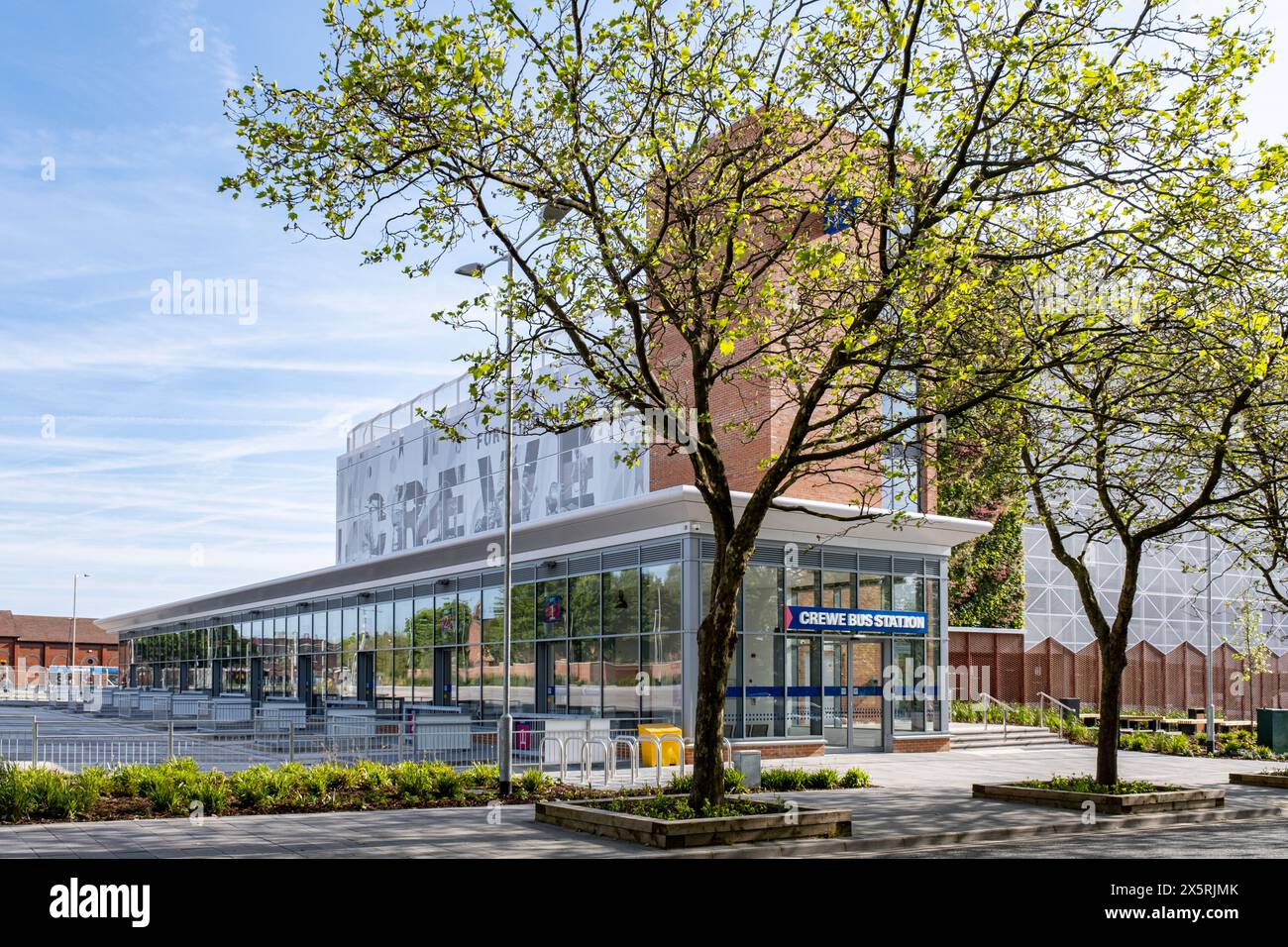 Bus station in town centre of Crewe Cheshire UK Stock Photo - Alamy