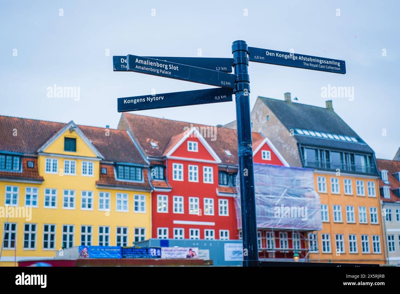 Copenhagen, Denmark - April 6, 2024: Directional signpost, arrows ...