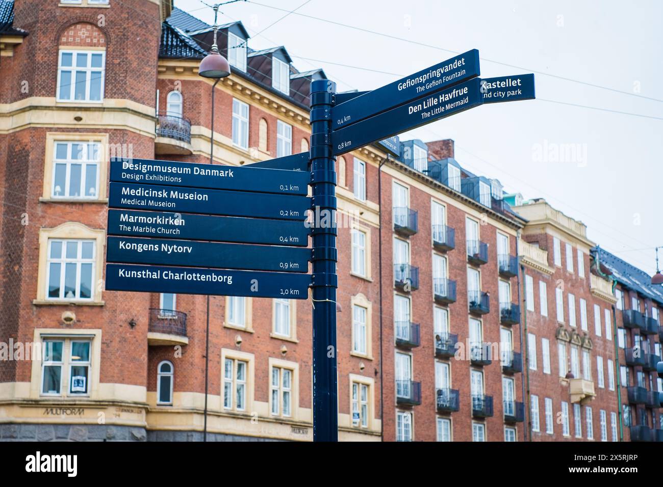 Copenhagen, Denmark - April 6, 2024: Directional signpost, arrows ...