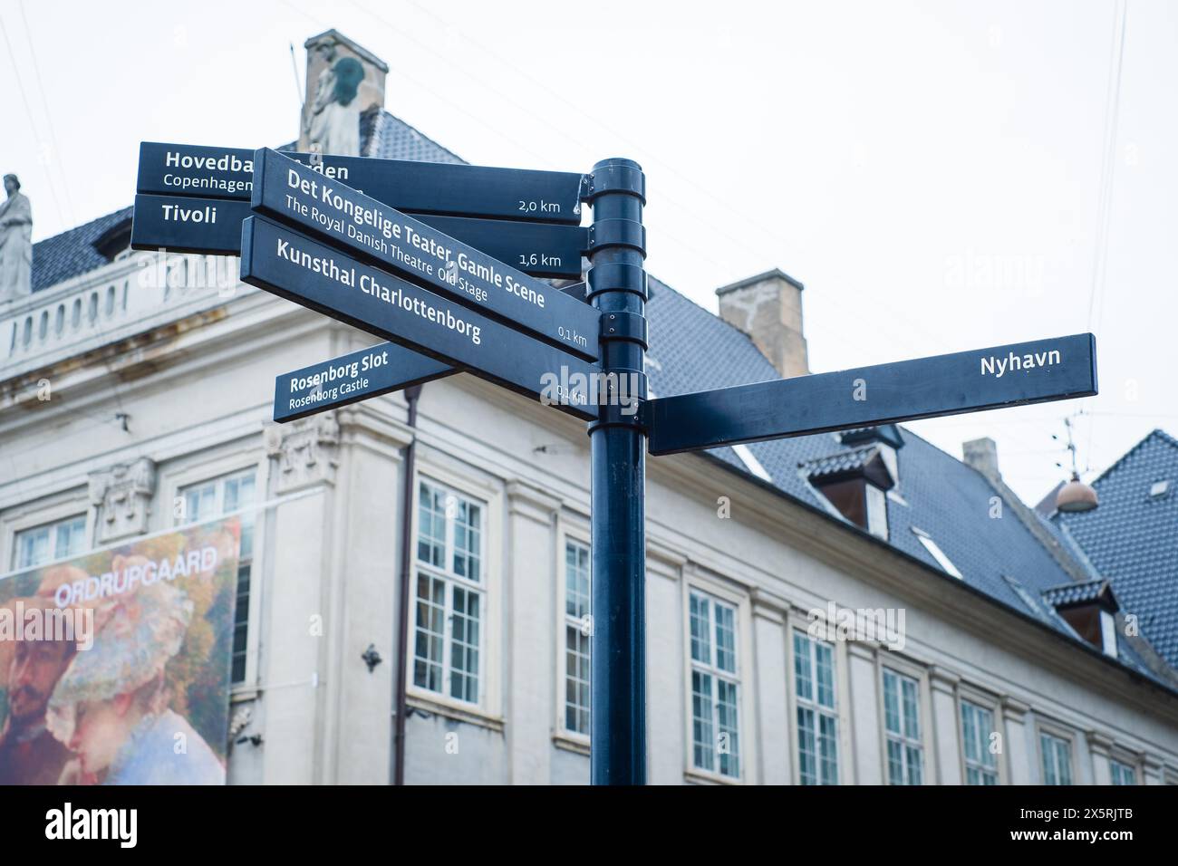Copenhagen, Denmark - April 6, 2024: Directional signpost, arrows ...