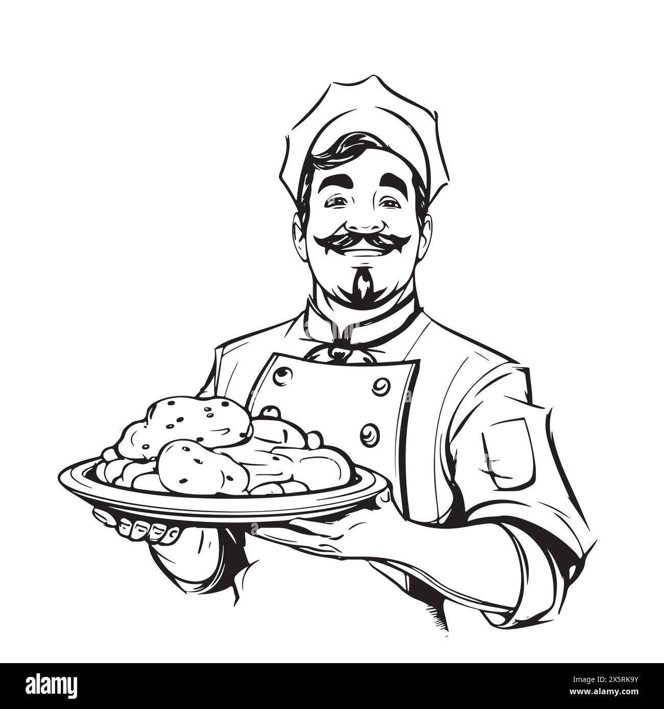 Portrait of restaurants smiling chef in working uniform. A man in a ... Portrait of restaurants smiling chef in working uniform. A man in a ...