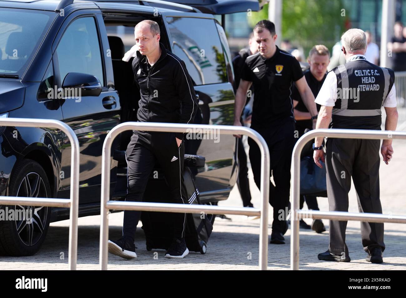 Referee Willie Collum arrives ahead of cinch Premiership match between ...