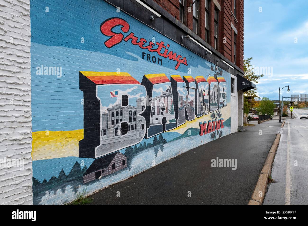 Bangor, Maine, USA - October 21, 2023: View of a mural in the downtown ...