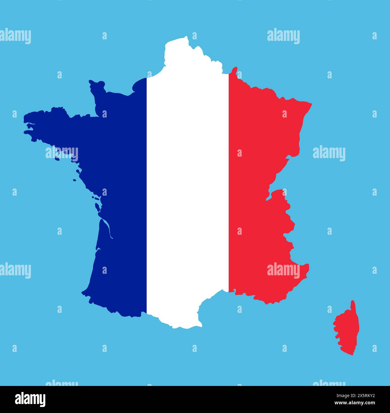Map of France in national flag colors. Map illustration of European ...