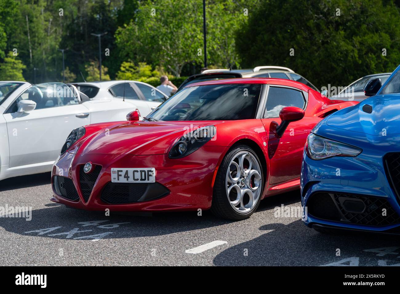 Italian car show at Brooklands museum in Surrey UK. Ferrari ...