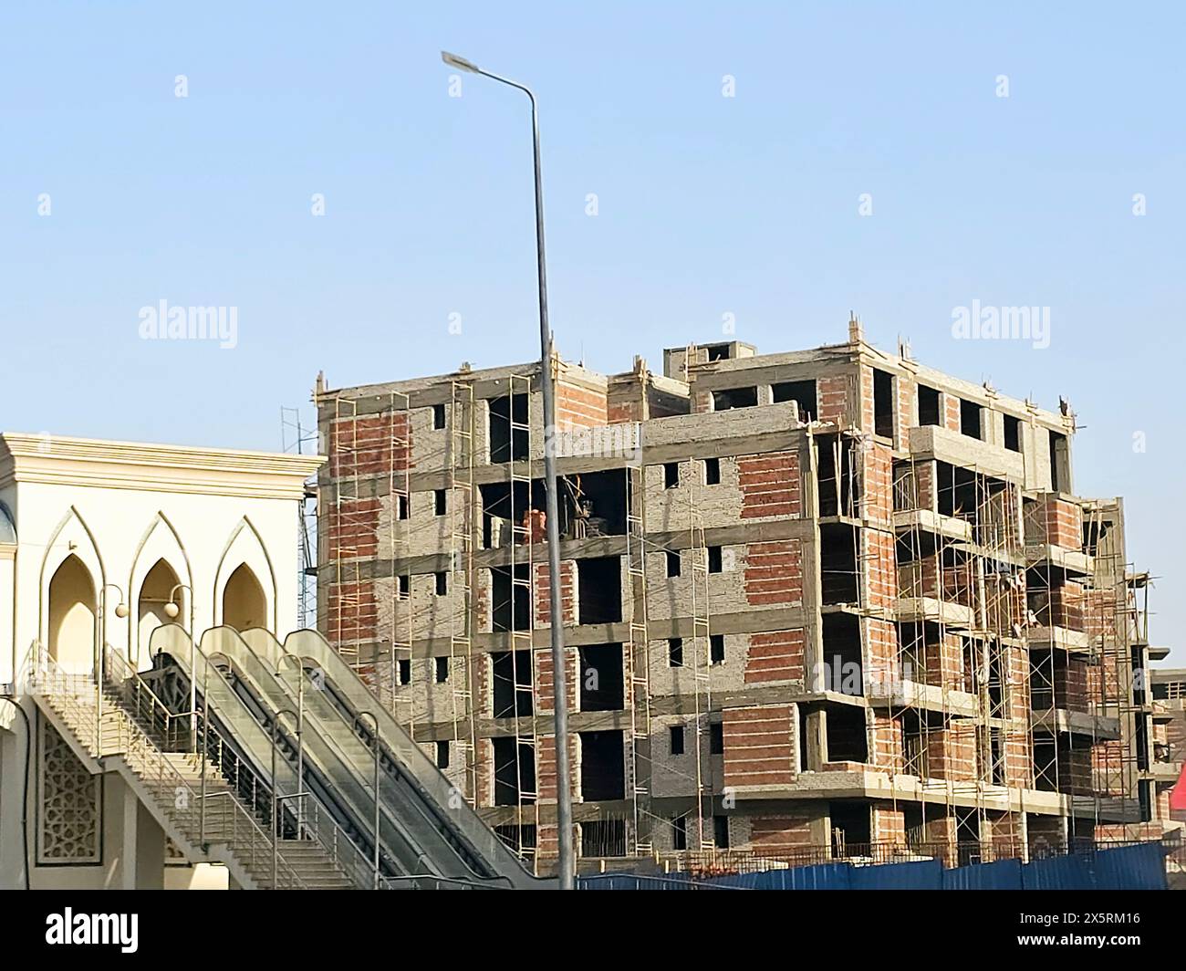 Cairo, Egypt, April 2 2024: a construction site of new high rise ...